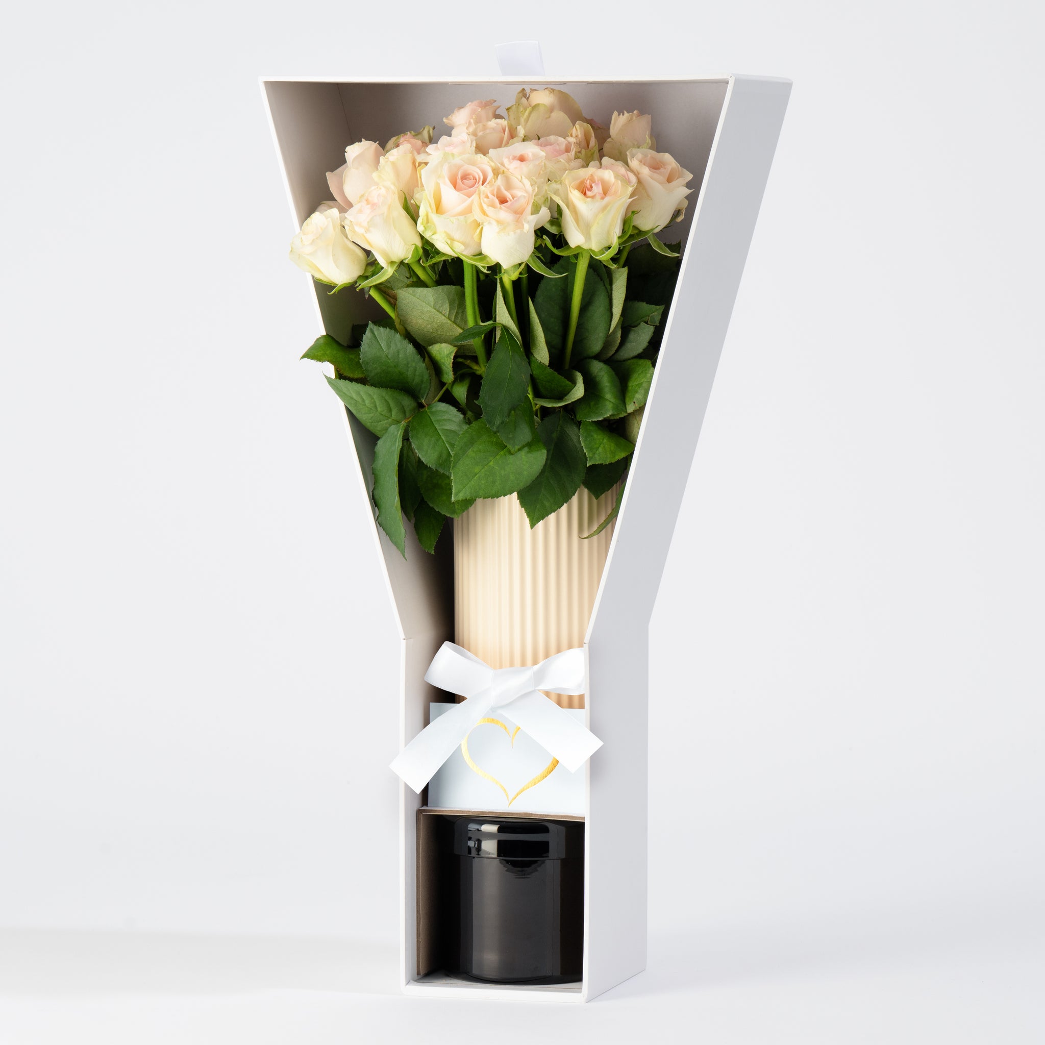 The Rose Affair - 20+ Long Stem White Roses Bouquet