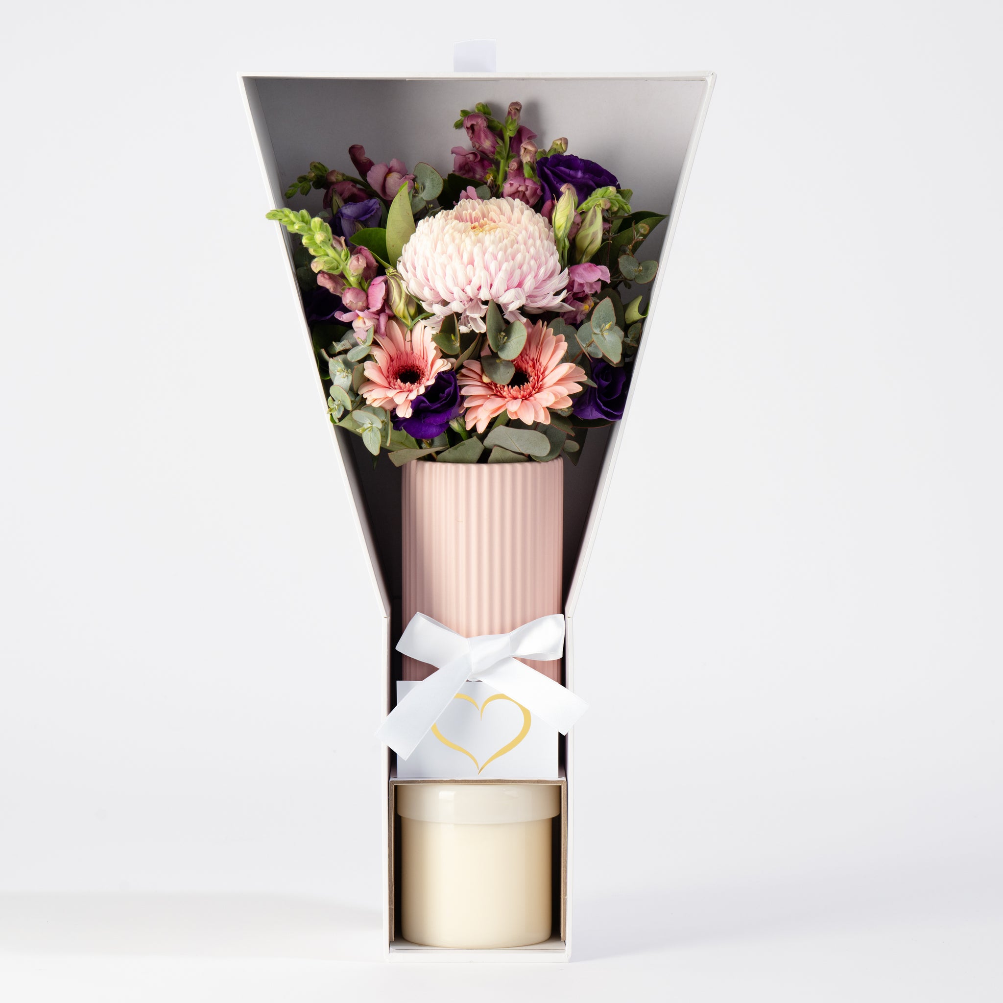 Classic Flower Bouquet + Pink Vessel
